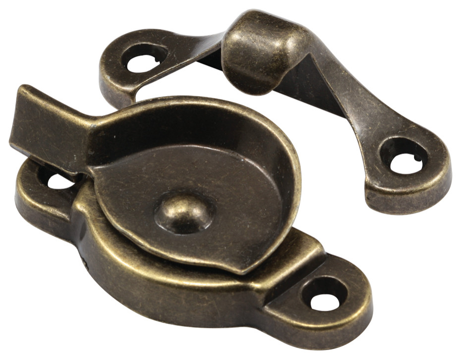 Window Sash Lock, Spring Cam Action, Antique Brass - Window Hardware ...