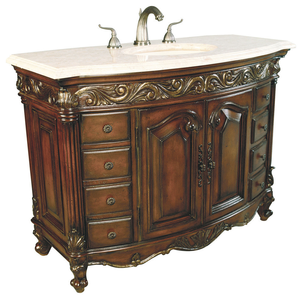 Provincial Medium Sink Chest, Dark - Traditional - Bathroom Sinks - by ...