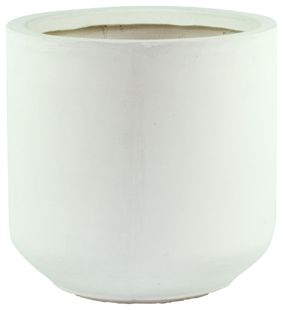 Extra Large Cylinder Pot Fiber Clay Pot White 13" - Contemporary ...