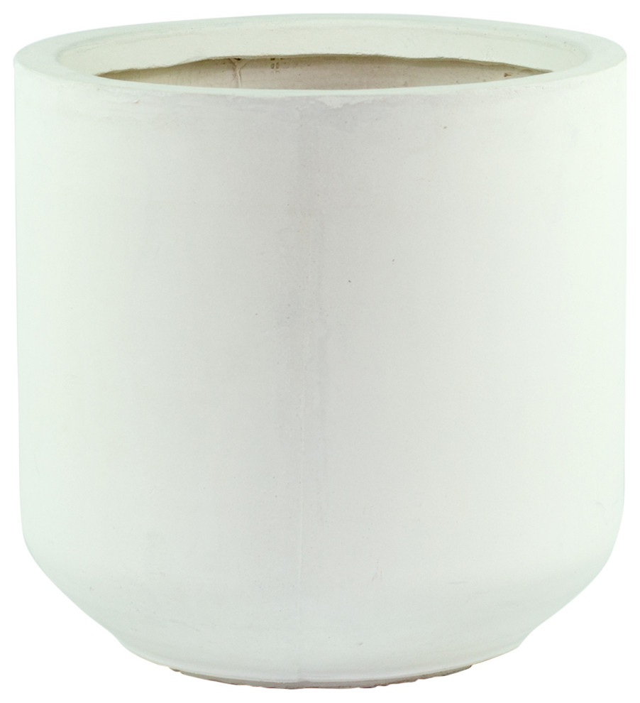 Extra Large Cylinder Pot Fiber Clay Pot White 13" - Contemporary ...