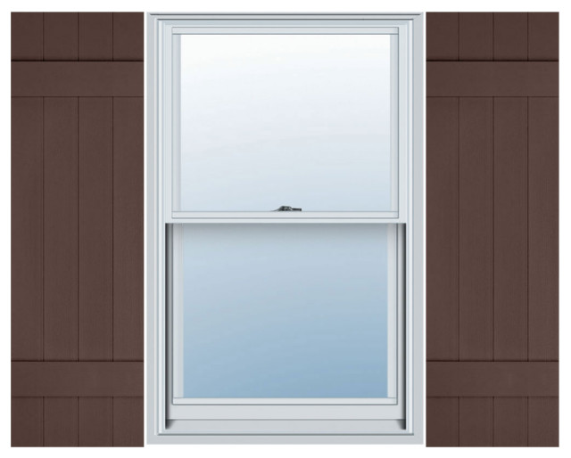 Mid-America, Standard Size Four Board Joined Shutters, Federal Brown ...