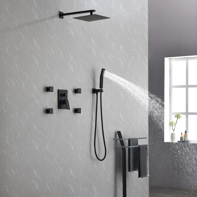 10" Wall-Mounted Square Completed Shower System - Contemporary ...