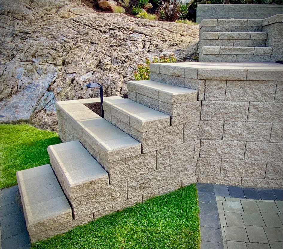 Allan Block Stairs - Traditional - Landscape - Vancouver - by Blue Bear ...