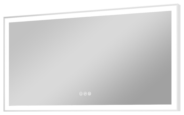 Framed LED Mirror, Dimmer, Defogger, Color Temperature, 55"x30 ...