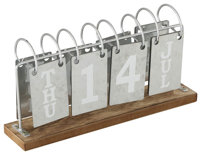 Rustic Perpetual Flip Calendar, 9.75" - Farmhouse - Desk Accessories ...