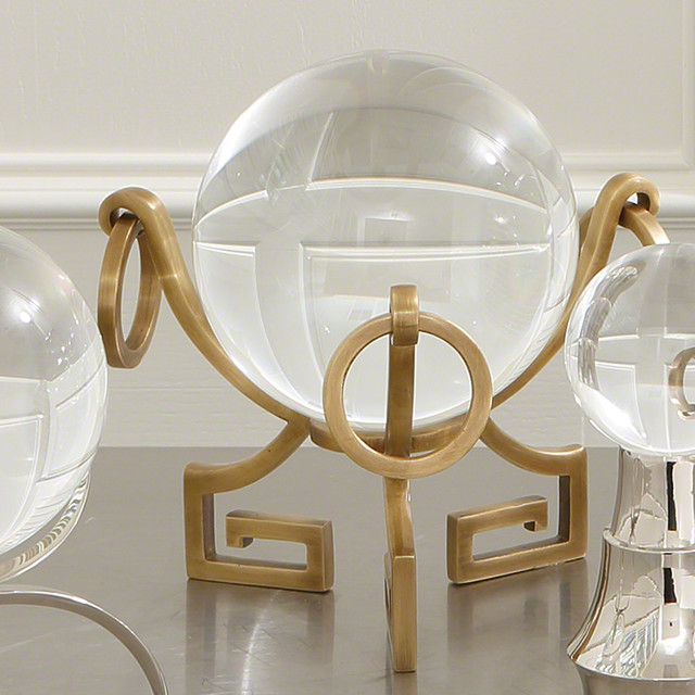 Luxe Solid Crystal 3" Dia Round Sphere | Decorative Ball Glass Clear ...