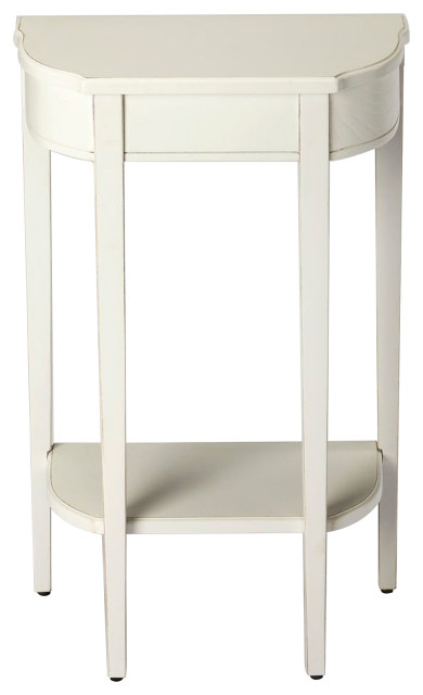 Offex Transitional Cottage White Console Table with Lower Shelf ...