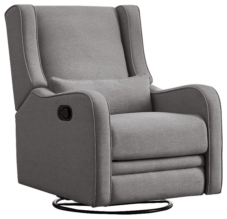 Westwood Design Elsa Fabric Manual Swivel Glider and Recliner in Harbor ...