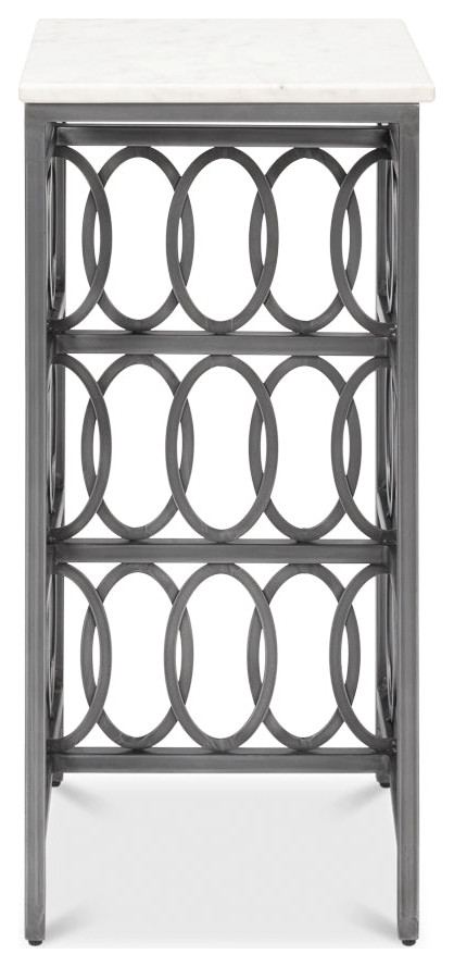 Olympia Square End Table White Marble Top - Transitional - Side Tables ...