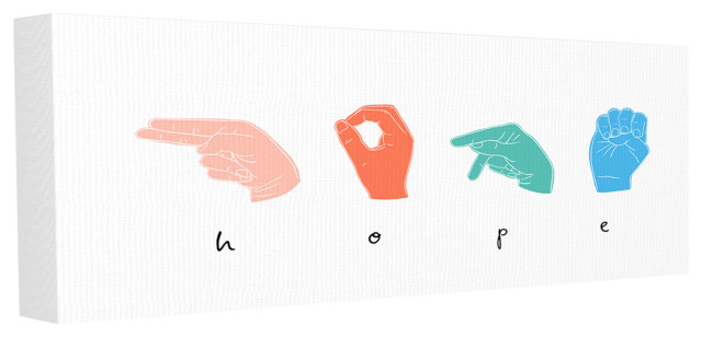 Sign Language Hope H and s Design, 13"x30" - Contemporary - Prints And ...