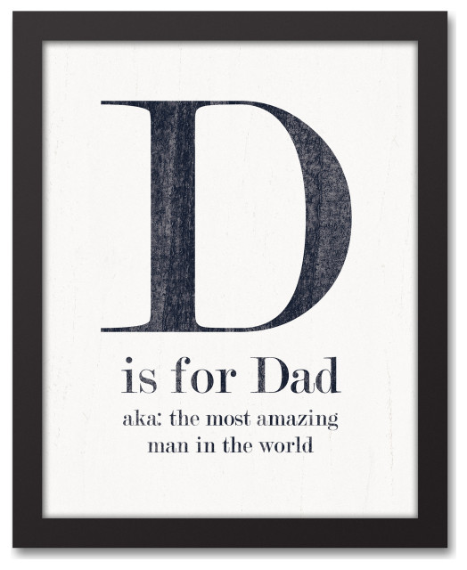 D is for Dad 11"x14" Black Framed Canvas, 11x14 - Contemporary - Prints ...