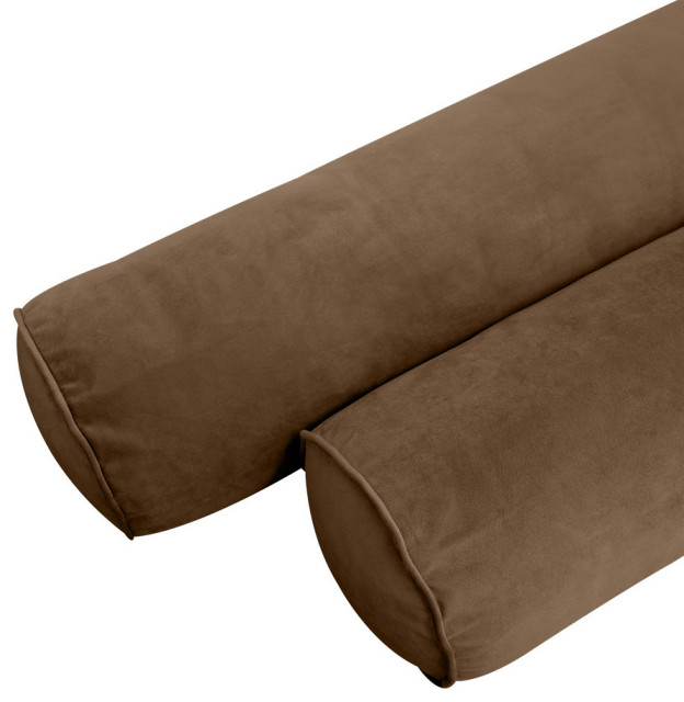 STYLE V5 Full Velvet Pipe Trim Indoor Daybed Bolster Pillow |COVER ONLY ...