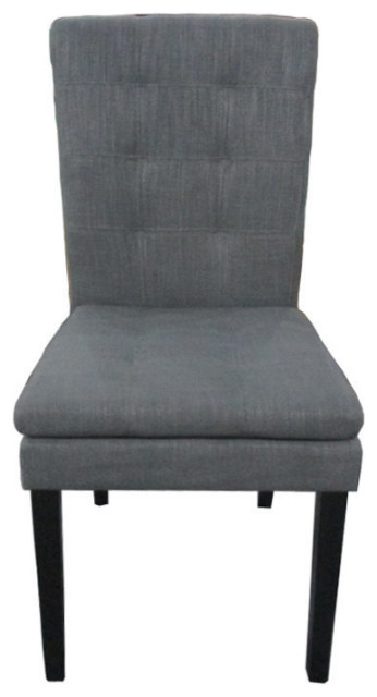 GDF Studio Amalee Charcoal Color Leather Dining Chairs, Set of 2 ...