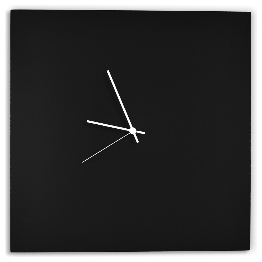 Blackout Square Clock, Minimalist Modern Black Metal Clocks ...