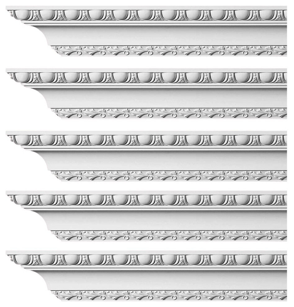 Ornate Cornice White Urethane Brewster Design 5 Pieces Totaling 480 ...