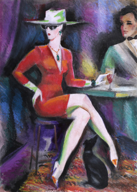 In The Bar, Erik Freyman, 9.5x12.5 - Contemporary - Paintings - by ...