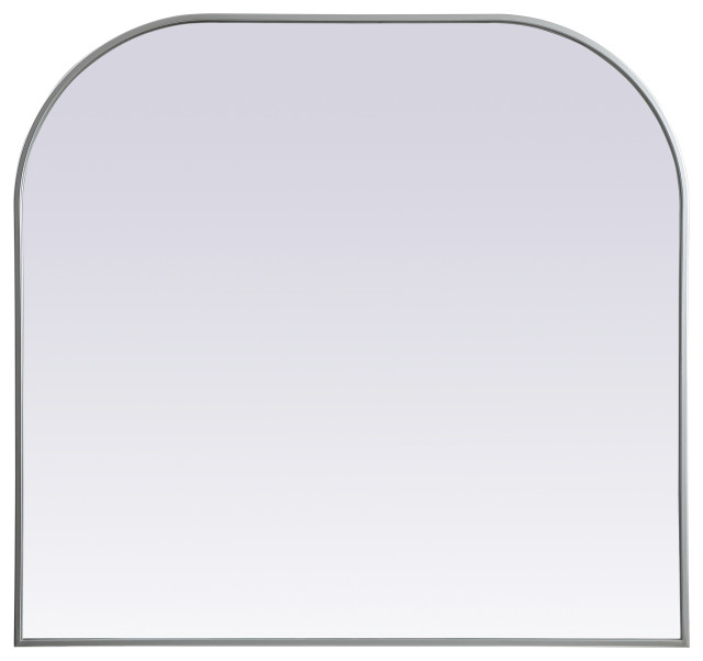 Metal Frame Arch Mirror 40X38 Inch, Black, 38"Lx40"Wx1"H - Contemporary ...