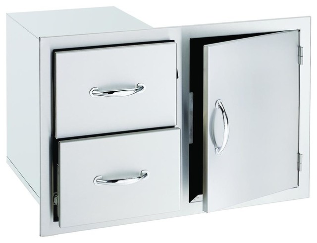 Summerset SSDC2-33 33" Stainless Steel 2-Drawer & Access Door Combo ...