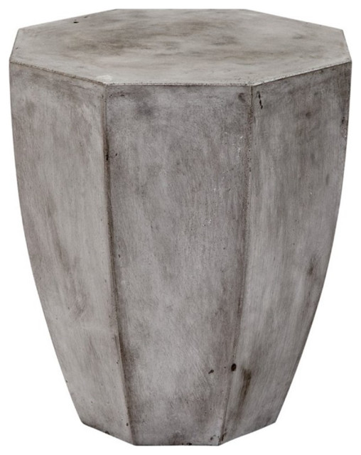 Maklaine Modern / Contemporary Concrete Stone Octagonal End Table in ...
