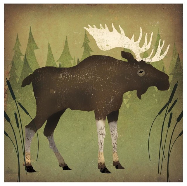 "Take a Hike Moose no Words" Digital Paper Print by Ryan Fowler, 20"x20 ...