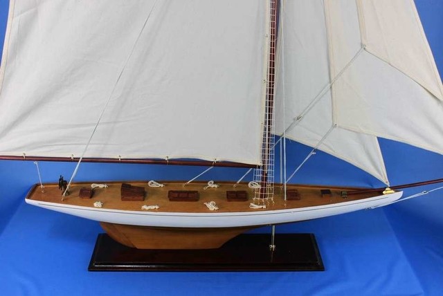 Wooden Columbia Model Sailboat Decoration, 60" - Beach Style ...