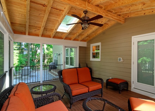 Clifton Screen Porch with Pine Tongue & Groove Ceiling - Traditional ...