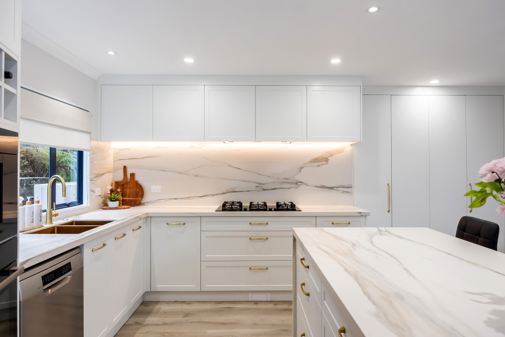 Engineered Stone Splash Back - Modern - Kitchen - Auckland - by Spin ...