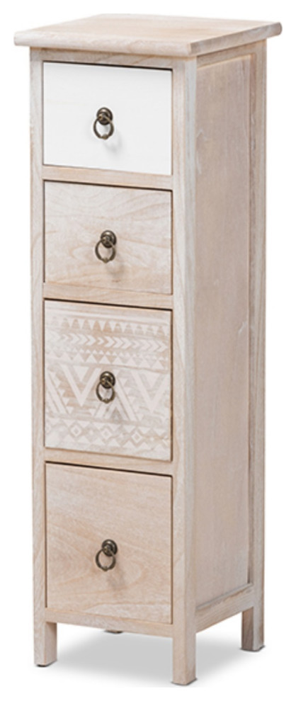 Baxton Studio Seanna And Contemporary Multi-Colored Wood 4-Drawer ...