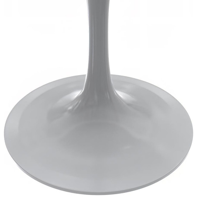 48 Round Dining Table, White Base with Laminated White Marbleized Top ...