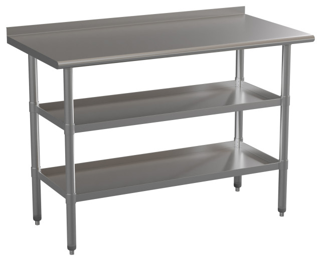 Flash Furniture Adjustable Stainless Steel 18Gauge Work Table ...
