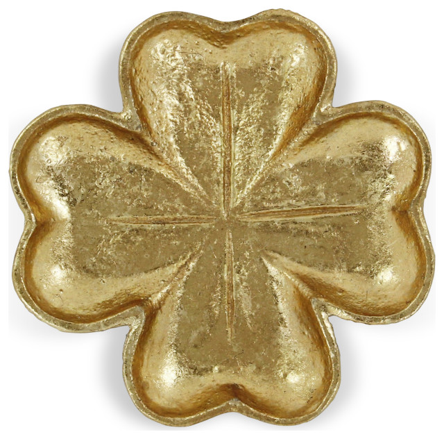 Isano Golden Cast Iron Four Leaf Clover - Contemporary - Decorative ...