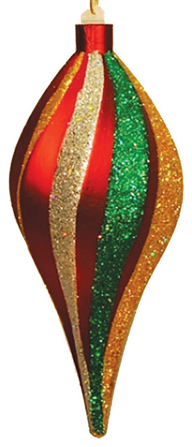 8" Spiral Teardrop Ornament - Contemporary - Christmas Ornaments - by ...