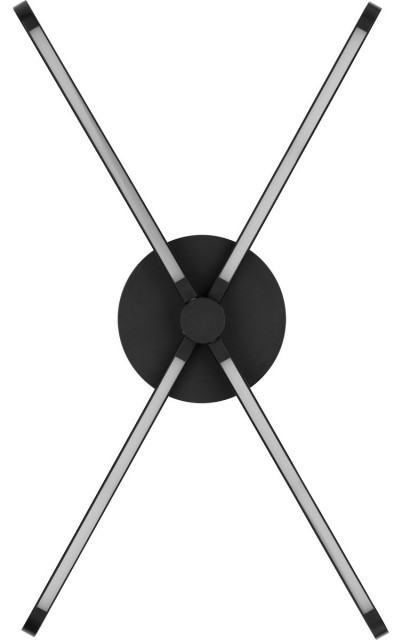 Pivot LED Four-Light Matte Black Modern Semi-Flush or Wall Mount ...