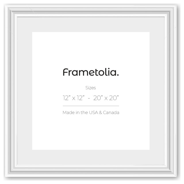 Electric White 2" Lavo Picture/Gallery Frame, 16" x 16" - Narrow Mat ...