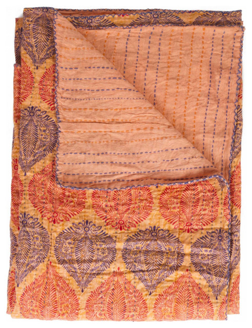 HomeRoots 50" x 70" Multi colored Eclectic Bohemian Traditional Throw ...
