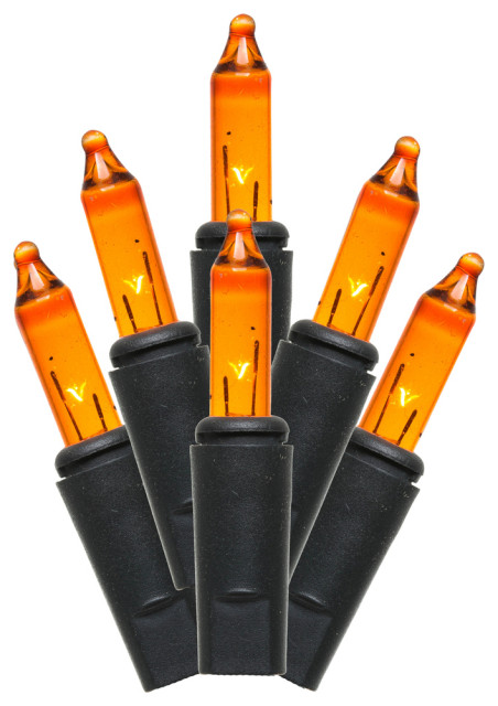 Vickerman W9Bk318 35 Orange Dura-Lit Mini Light On Black Wire - Holiday ...