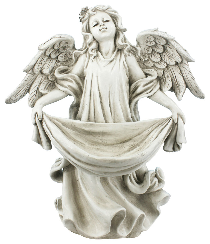 Angel Bearing Gifts Garden Statue - Traditional - Garden Statues And ...