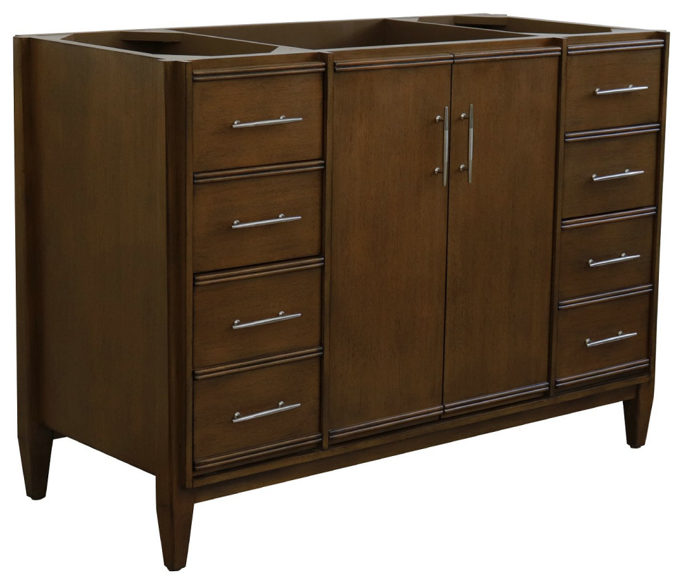 48" Single Sink Vanity, Walnut Finish - Cabinet Only - Transitional ...