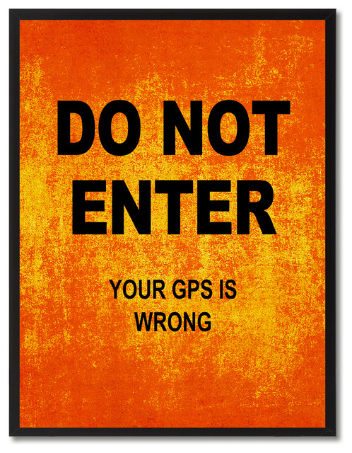 "Do Not Enter" Sign Orange Print on Canvas with Picture Frame, 13"x17 ...