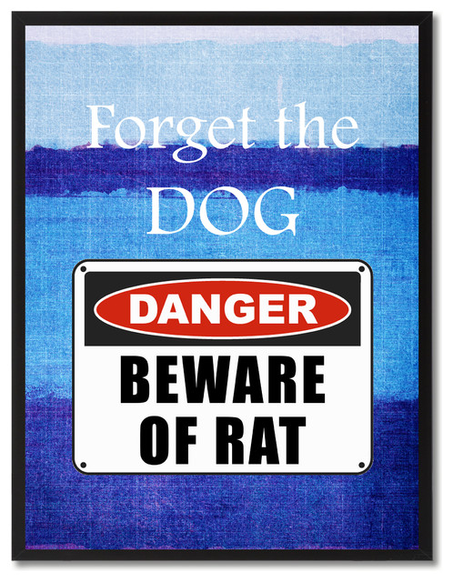 Beware Of Rat Danger Sign, Canvas, Picture Frame, 13"x17 ...