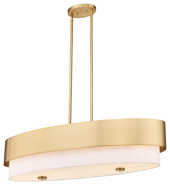 Modern Gold Five Light Linear Chandelier from the Counterpoint ...