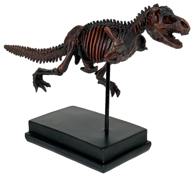 Tyrannosaurus Rex Skeleton Statue T-Rex on Museum Mount, One Size ...