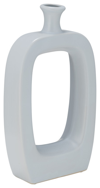 Ceramic 14" Vase, Cutout, Blue, 8x3x14 inches - Contemporary - Vases ...