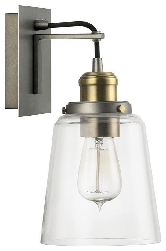 Capital Lighting Sconce 1 Light Sconce, Graphite With Aged Brass ...