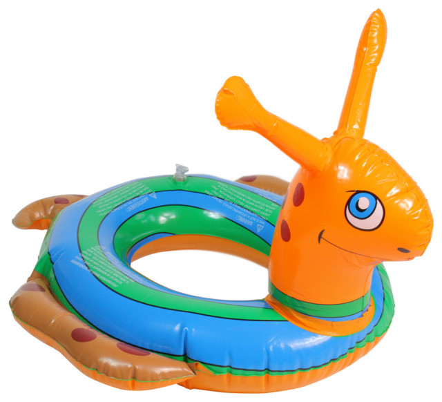 Inflatable Orange and Blue Snail Swimming Pool Tube Ring Float 24 ...