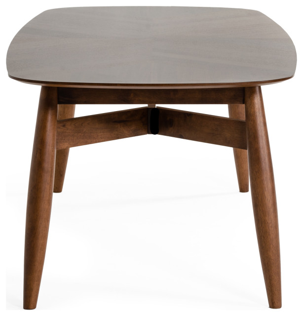 Modrest Ackley Modern Walnut Rectangular Dining Table - Midcentury ...