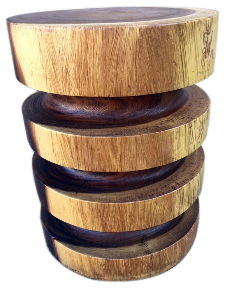 Natural Ring End Table - Rustic - Side Tables And End Tables - by Asian ...