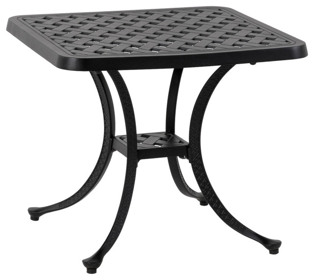 Cast Aluminium Patio Side Table - Transitional - Outdoor Side Tables ...