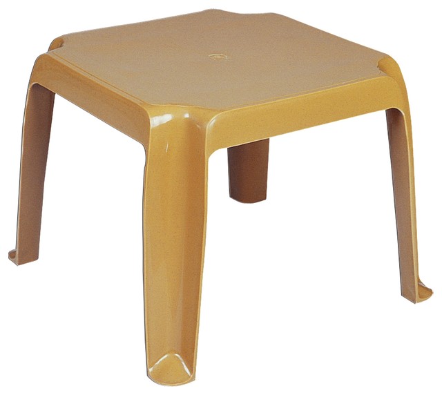 Sunray Resin Square Side Table Teak, Brown, Set of 2 - Contemporary ...