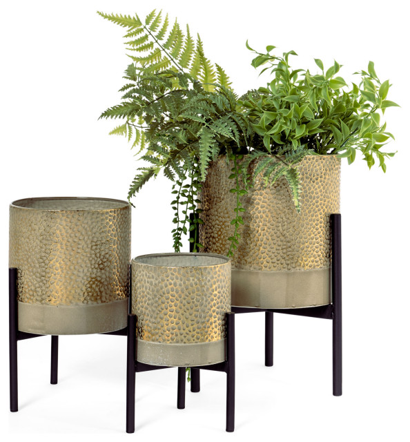 Ambre 3-Piece Table Top Planter Set - Midcentury - Indoor Pots And ...